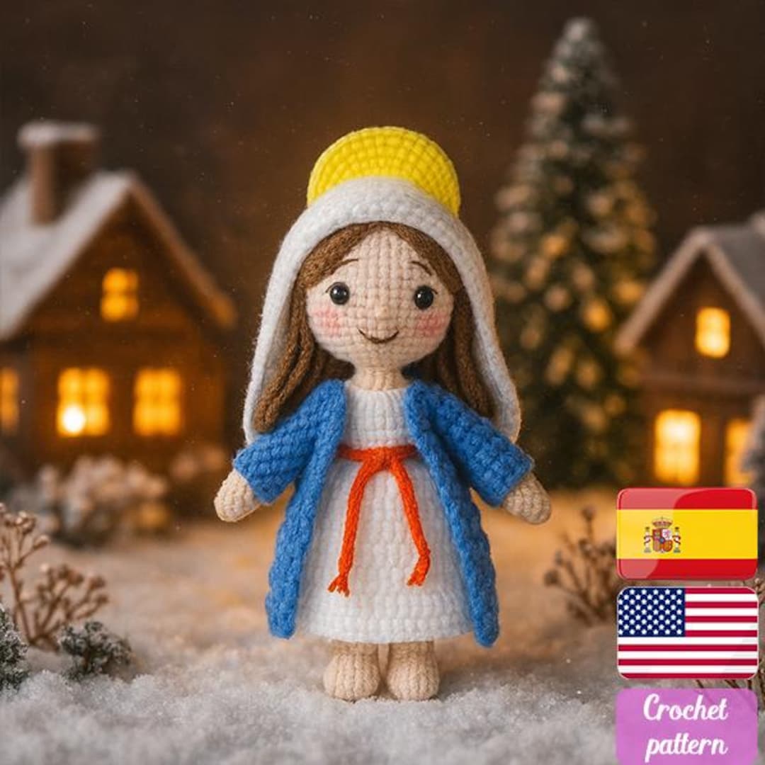 Amigurumi Mary Doll Pattern, Crochet Nativity Pattern, Virgin Mary ...
