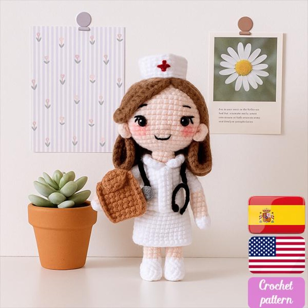 Crochet Nurse Amigurumi Pattern | Cute Nurse Doll Crochet PDF Tutorial ...