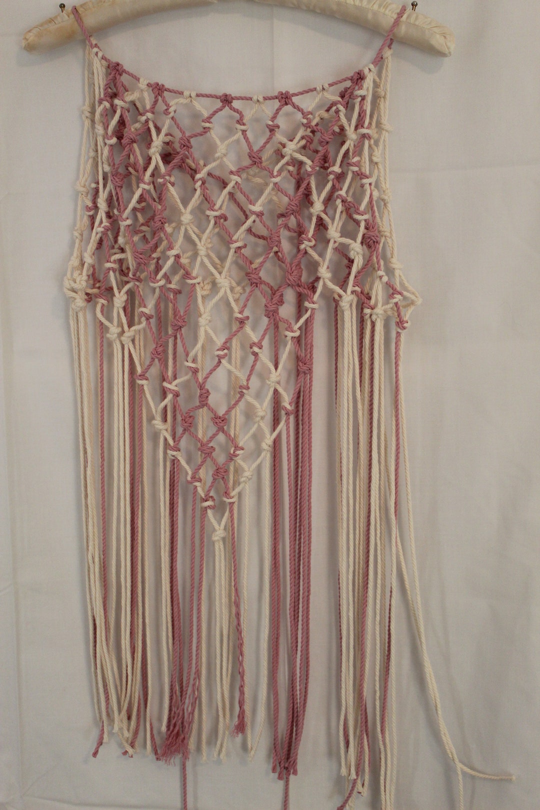 Cropped Crochet Macramé Fish Net Bikini Top Hobo, Cover Up, Beach Wear ...