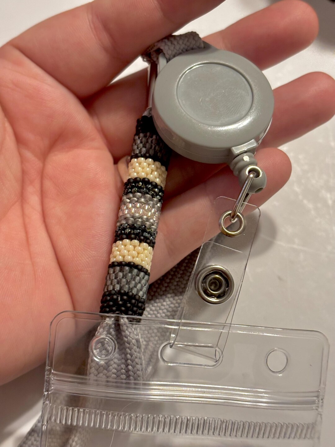 Native American Beaded Lanyard: Mojave Artist Design, Retractable Badge ...