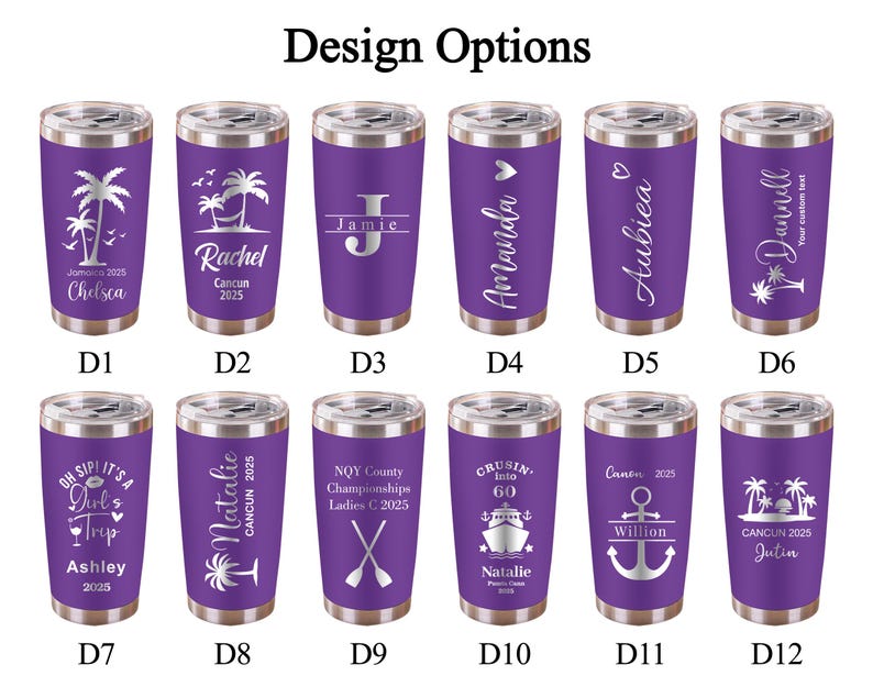 Personalized 20oz Tumbler, Custom Engraved Travel Mug, Stainless Steel ...