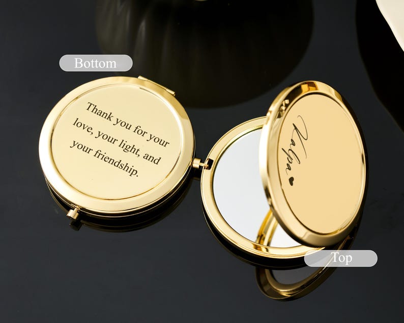 Personalized Bridesmaid Compact Mirror, Custom Name Engraved Makeup ...