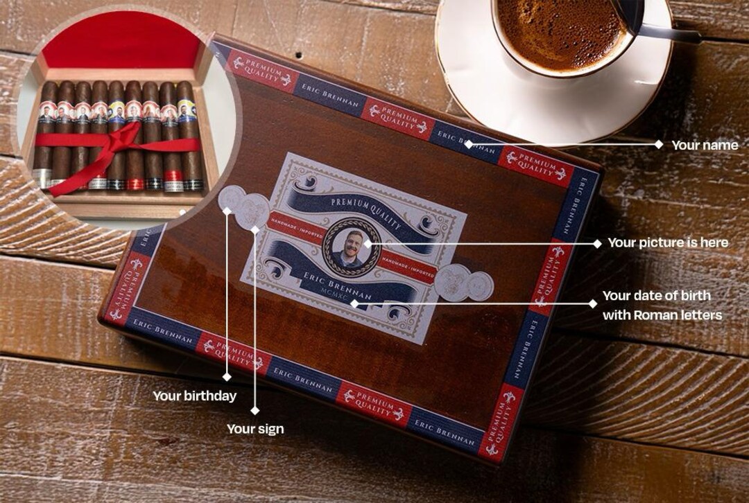 Personalized Cigar Box – Custom Engraved Wooden Humidor Gift for Men ...