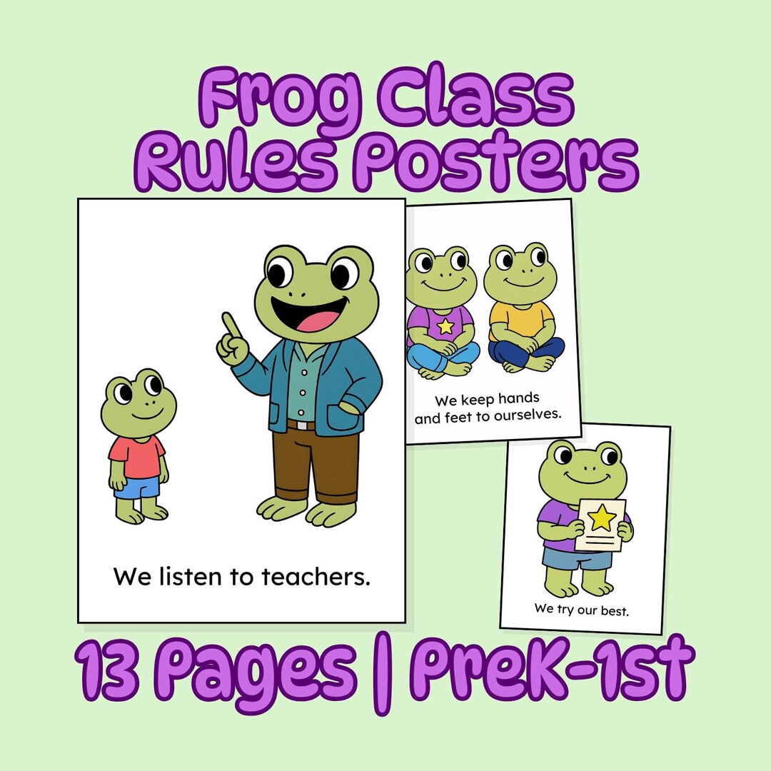 Frog Class Rules Posters for Preschool & Kindergarten • Visual ...