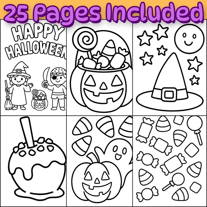 25 Easy Halloween Coloring Pages PDF • Printable Preschool ...