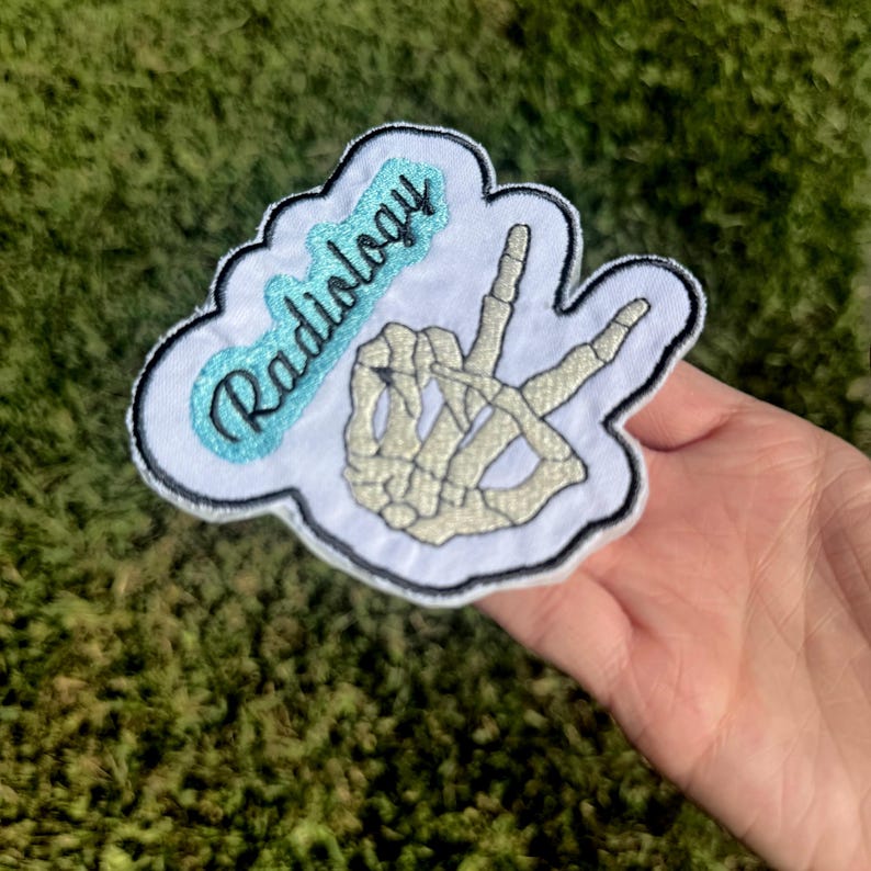 Radiology Skeleton Hand Peace Sign Patch: Spooky Medical Gift - Etsy