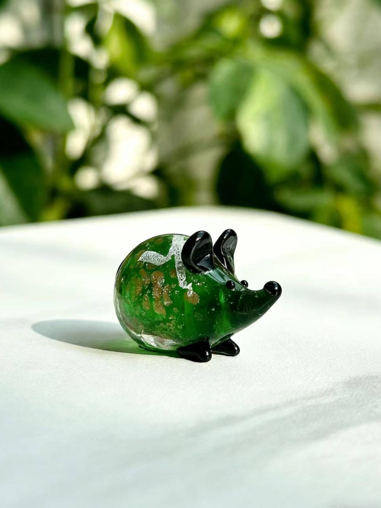 Handmade Glass Mouse Figurine, Mini Blown Glass Animal, Cottagecore ...