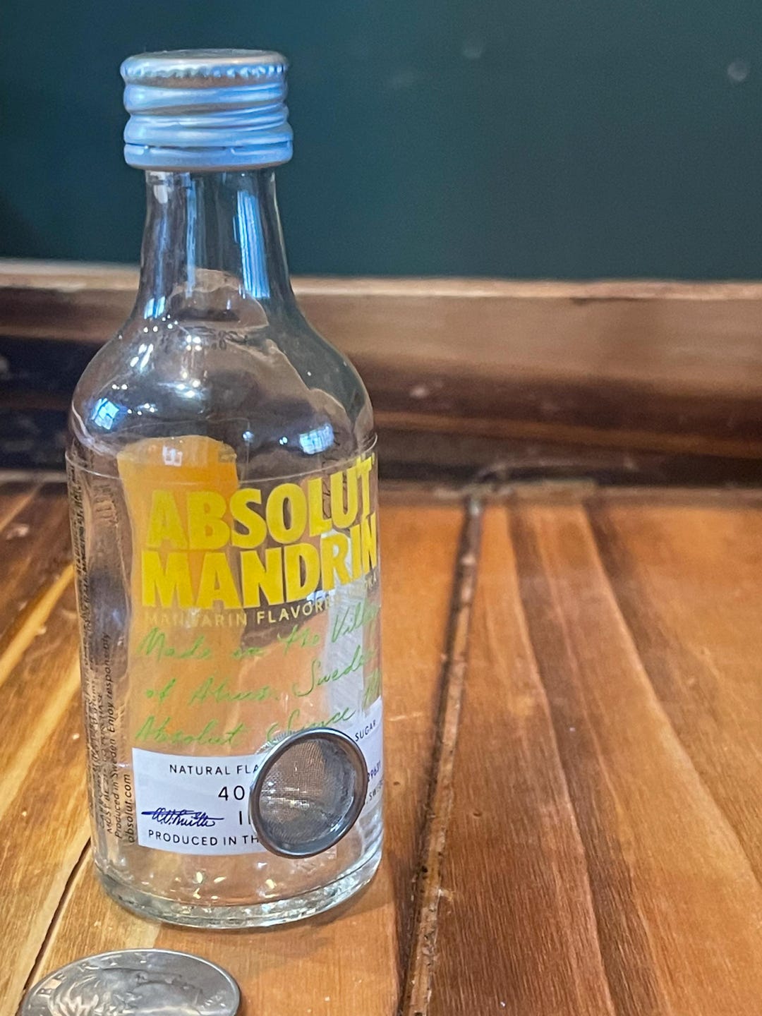Upcycled Absolute Mandarin Vodka Bottle Pipe: Handcrafted Mini Liquor ...