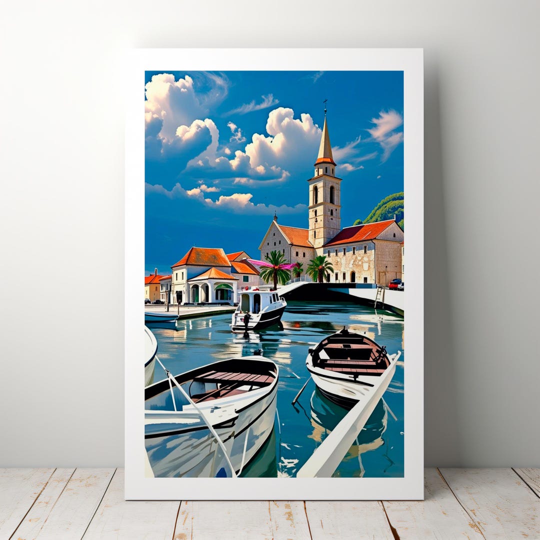 Stari Grad Harbor Poster – Mediterranean Coastal Townscape Printable ...