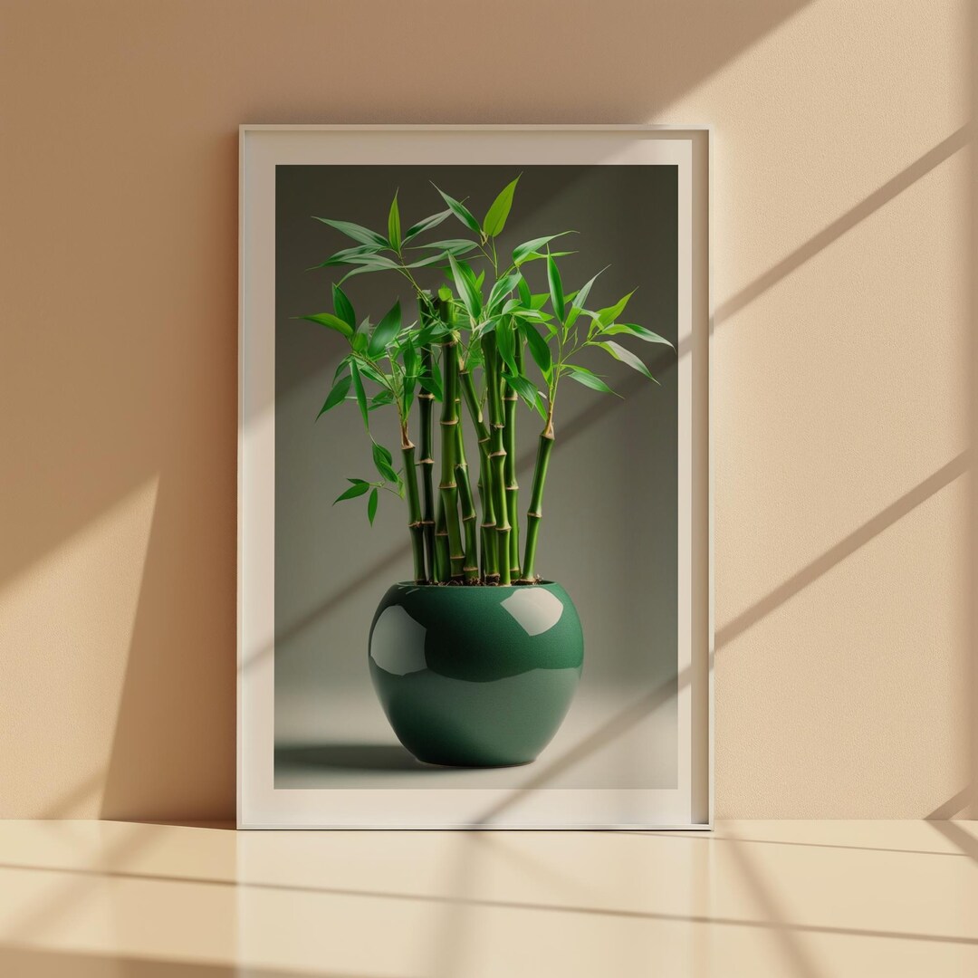 Lucky Bamboo Wall Art, Realism Style Printable Poster, Digital Download ...
