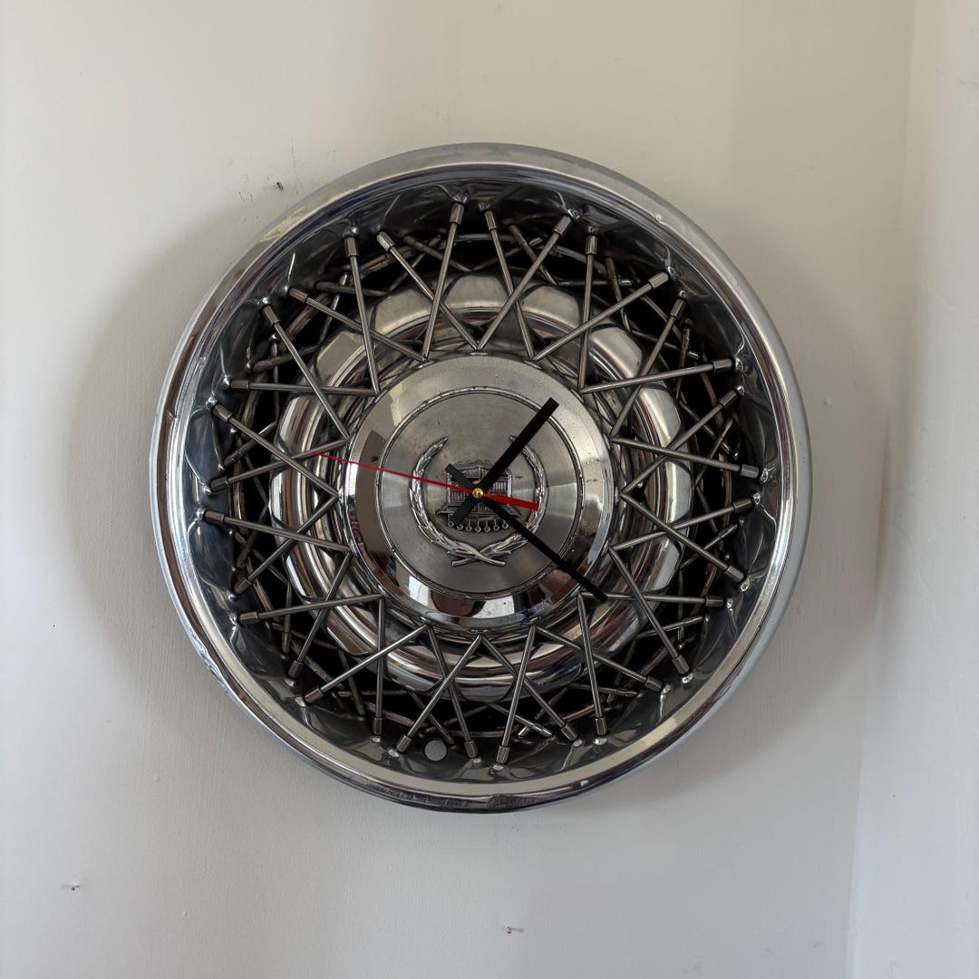 Wall Clock - Cadillac Wheel Trim Clock - Handmade From Vintage Parts ...