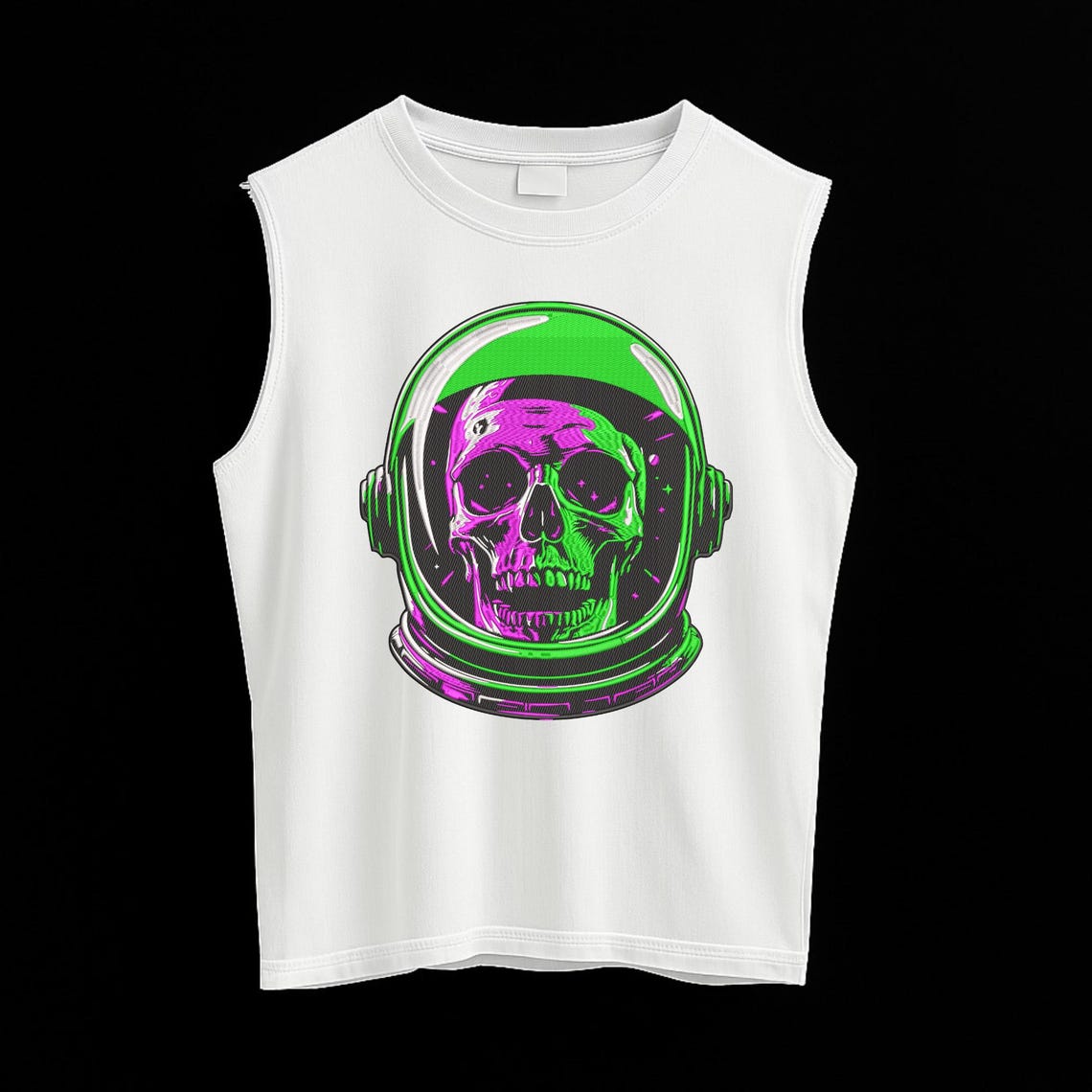 Astronaut Skull Helmet Embroidery Design – Jacket & Patch Decoration ...