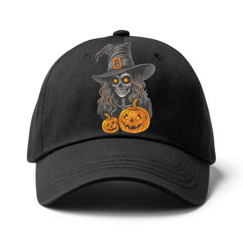 Witch Skull Embroidery Design | Halloween Skull Patch | Gothic Machine ...
