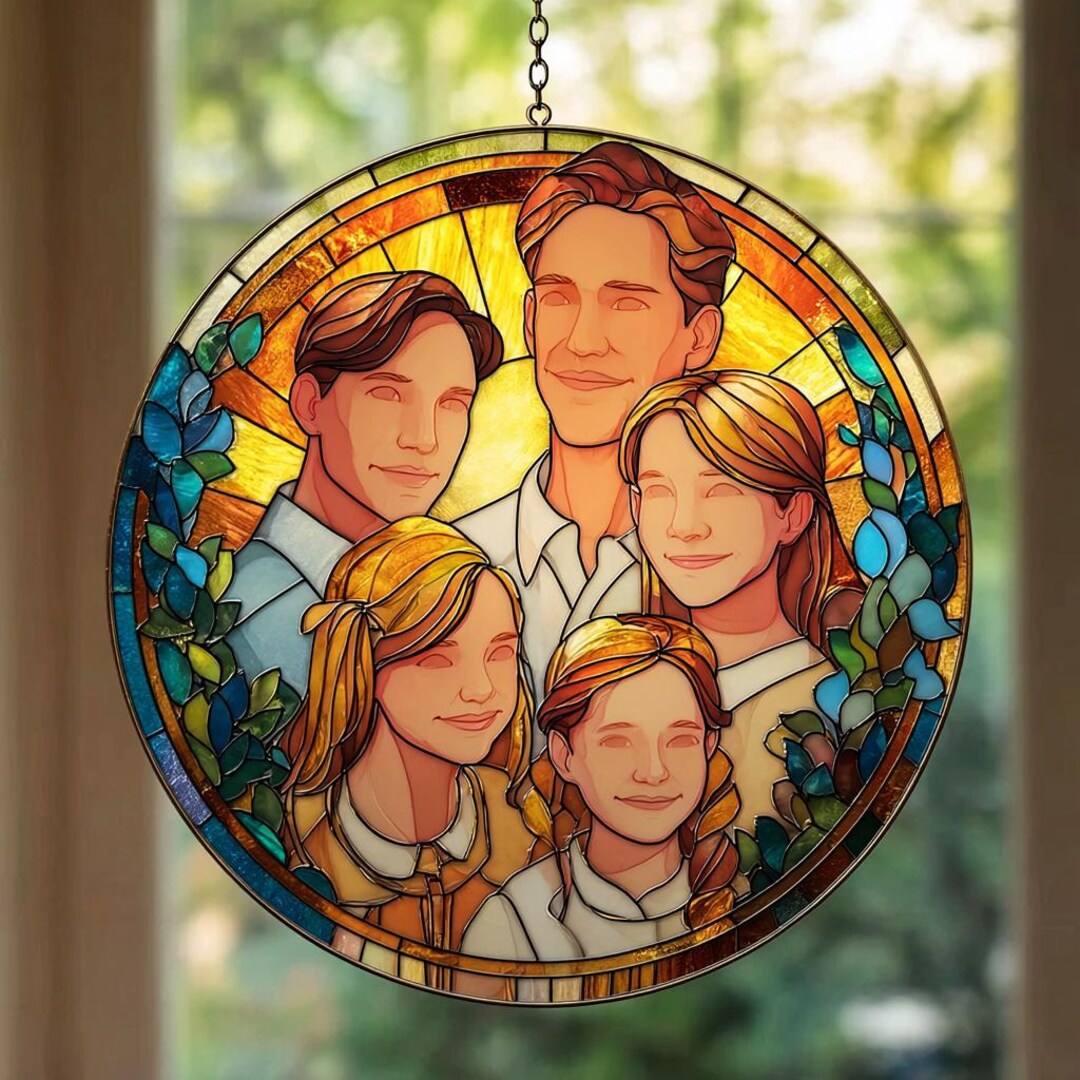 Custom Family Portrait Suncatcher, Acrylic Window Hanging - Etsy