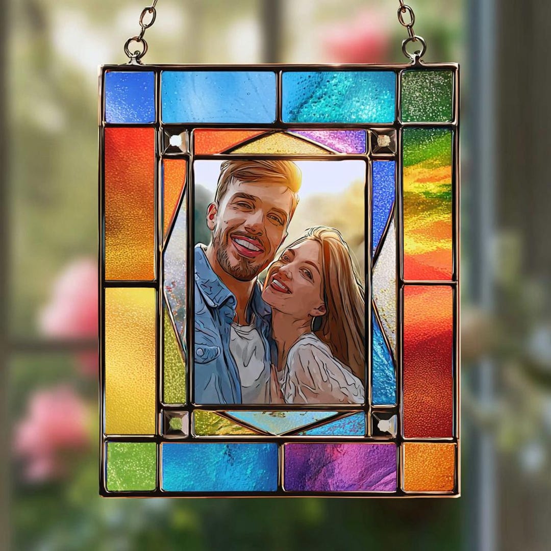 Custom Stained Glass Photo Suncatcher: Personalized Home Decor - Etsy