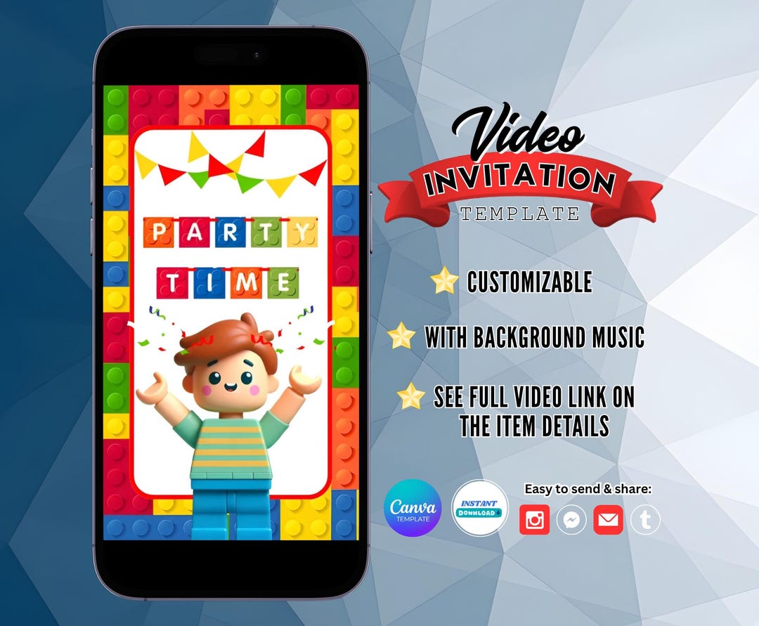 Building Blocks Birthday Invitation, Building Block Party, Boy Invite ...