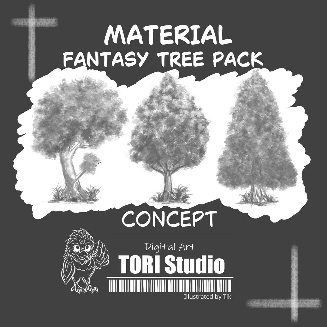 Material Fantasy Tree Pack A | Sketch Version | PNG Format - Etsy