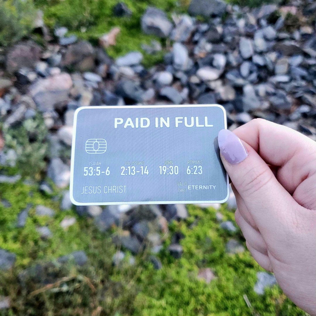 Paid in Full: Jesus Credit Card Sticker - Etsy