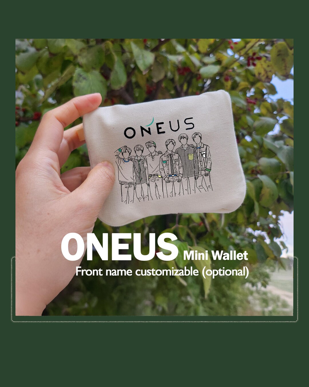 ONEUS Mini Wallet for TOMOON – Member Line Art Canvas Coin & Card Pouch ...