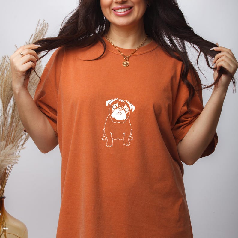 Cute Pug Dog Graphic T-shirt, Comfort Colors, Unisex Fit - Etsy