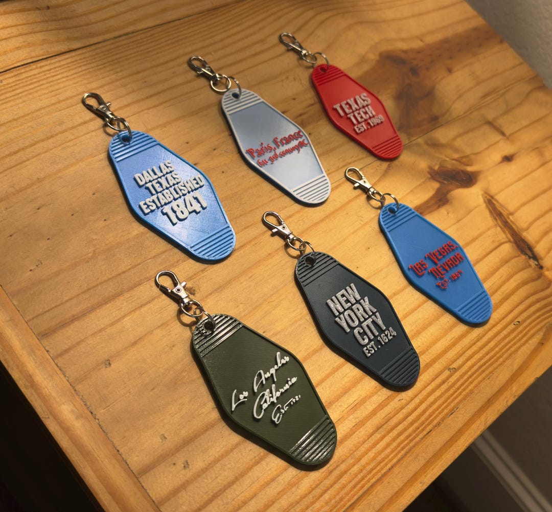 Custom Motel Keychain - 3d Printed Motel Keychain - Keychains - Motel ...