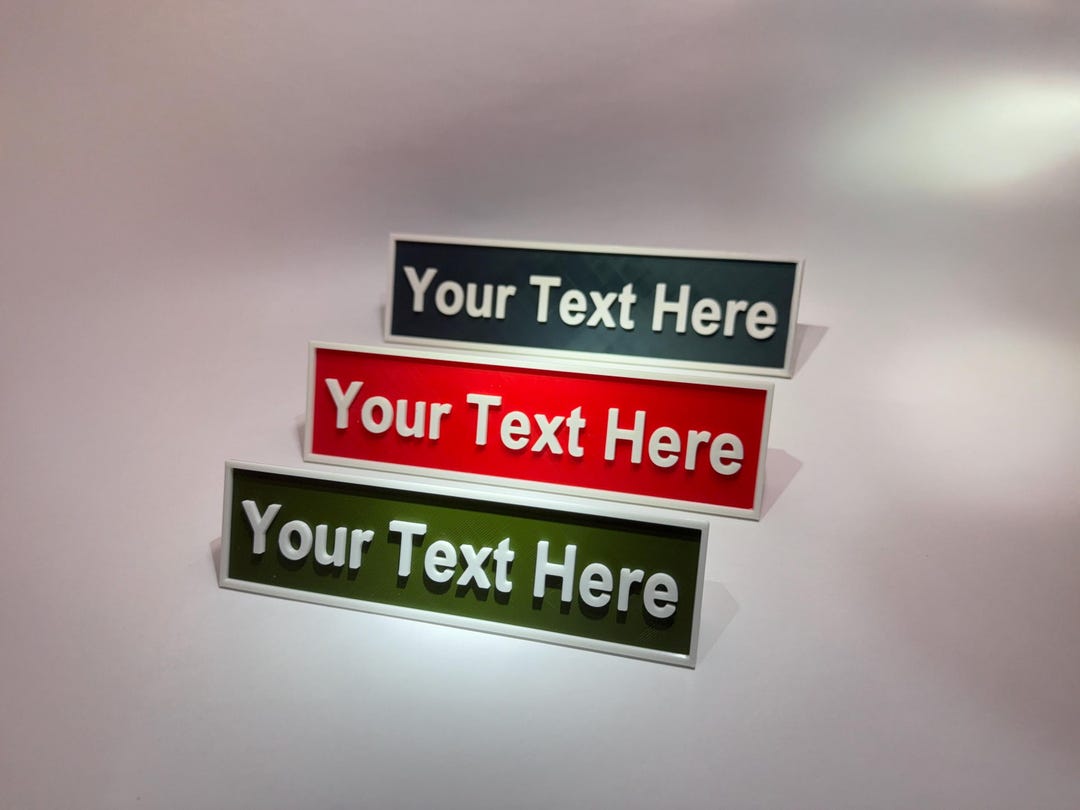 Custom 3D Printed Desk Name Plate | Personalized Office Name Sign ...