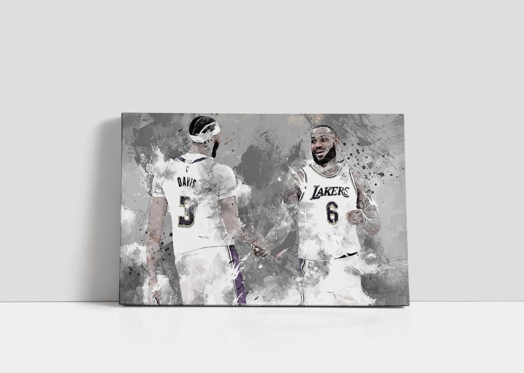 Lebron James Canvas Los Angeles Lakers Poster Basketball Wall Art NBA ...