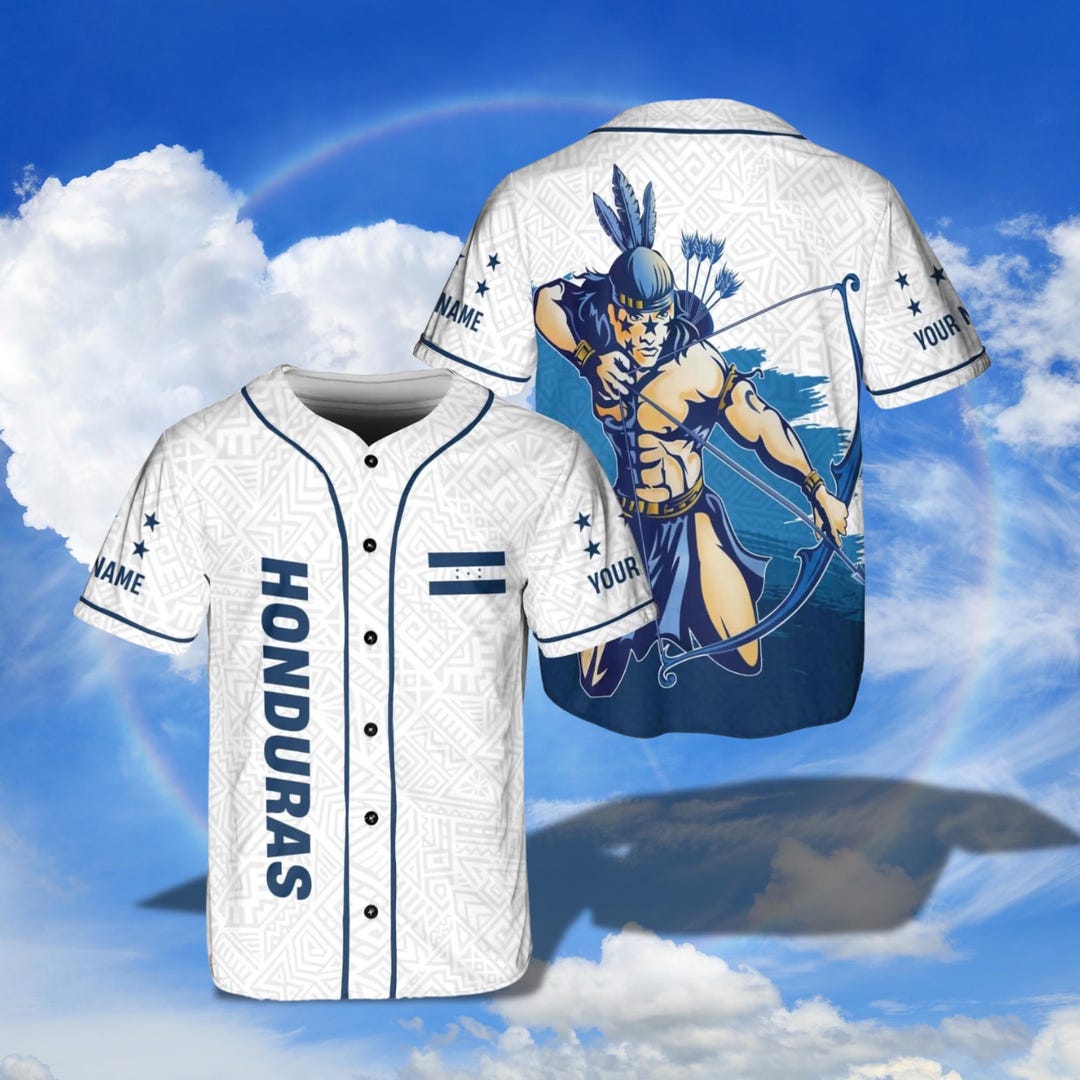 Honduras Baseball Jersey – Indigenous Archer Back Art, Custom Name ...
