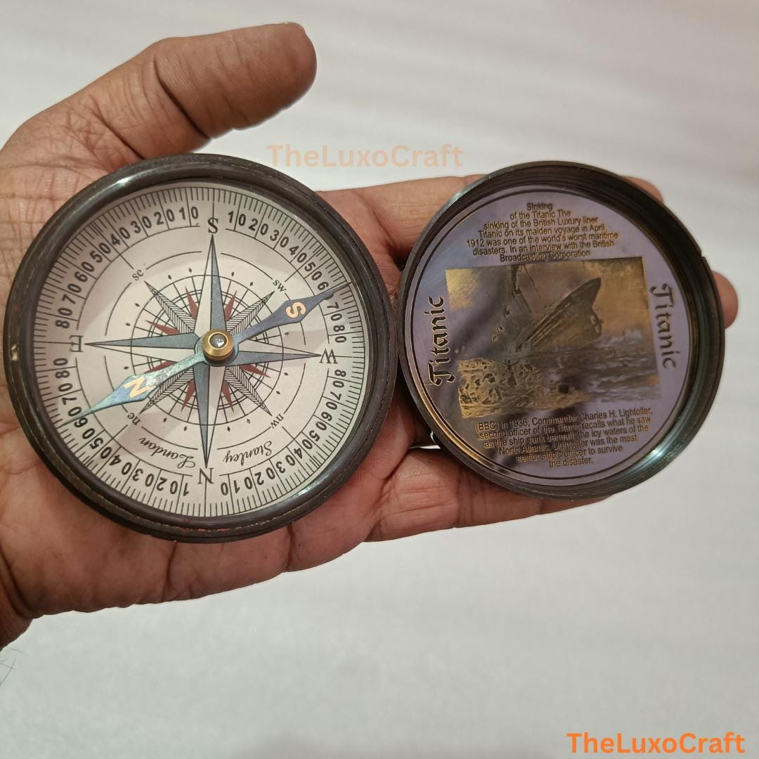 Titanic Vintage Pocket Compass | Nautical Brass Compass | Maritime ...