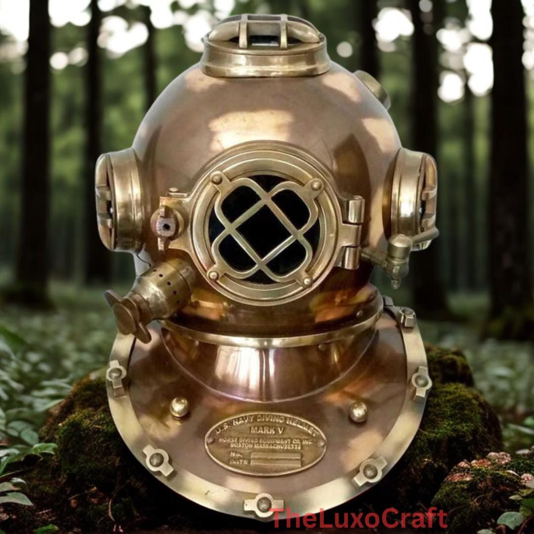 Antique Copper Diving Helmet Replica | US Navy Mark V Decor - Etsy
