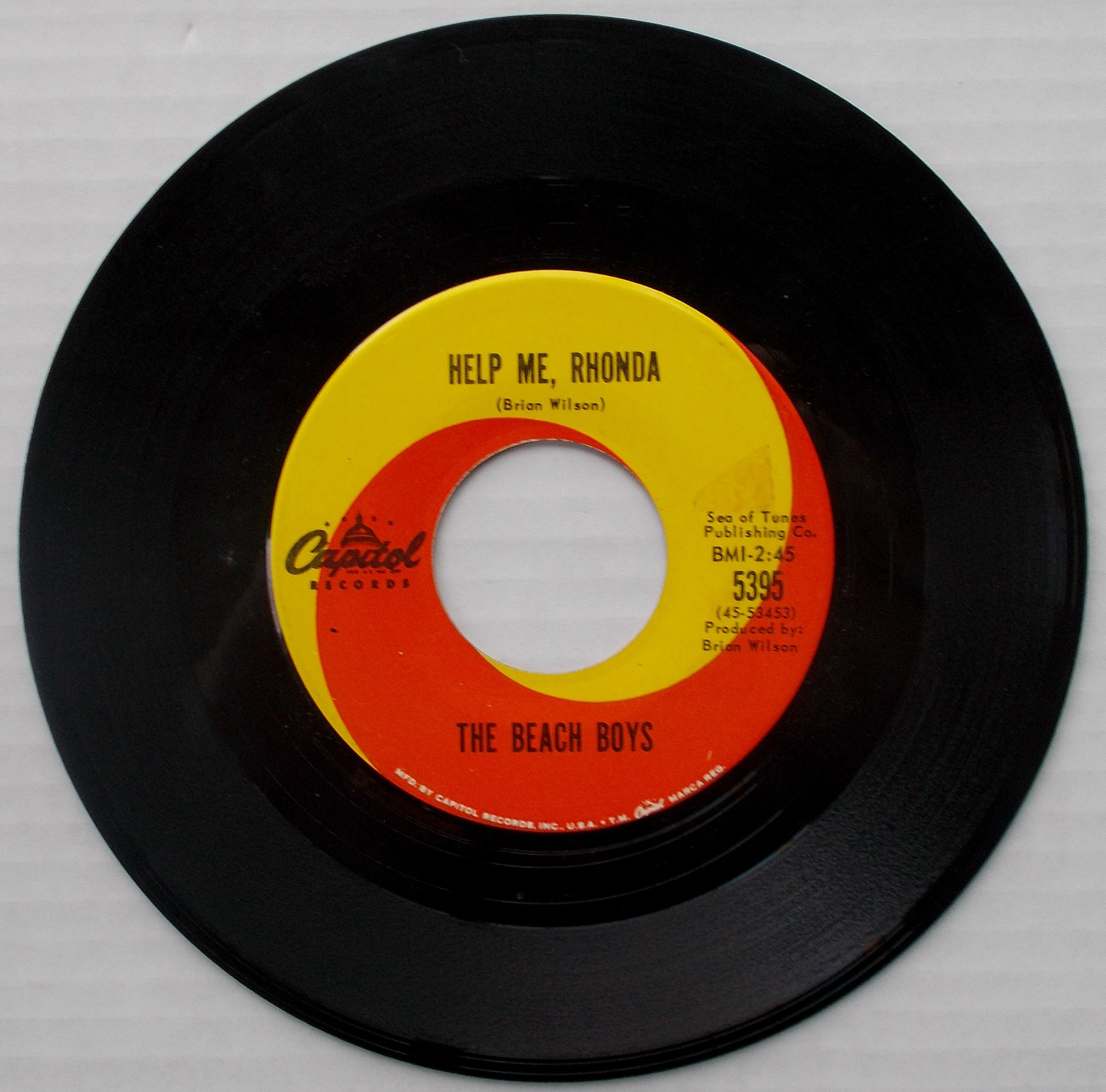 THE BEACH BOYS • 7" Vinyl • Help Me, Rhonda & Kiss Me, Baby • Capitol ...