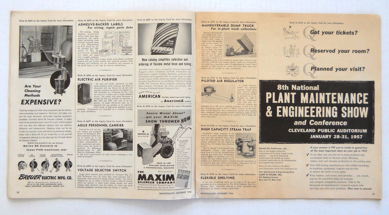 Maintenance Magazine December 1956 Vol. 6, No. 12 Subscriber Address ...