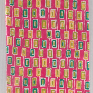 Oversized Hot Pink & Multi Color Rectangle Motif Fabric Scarf (65" Long ...