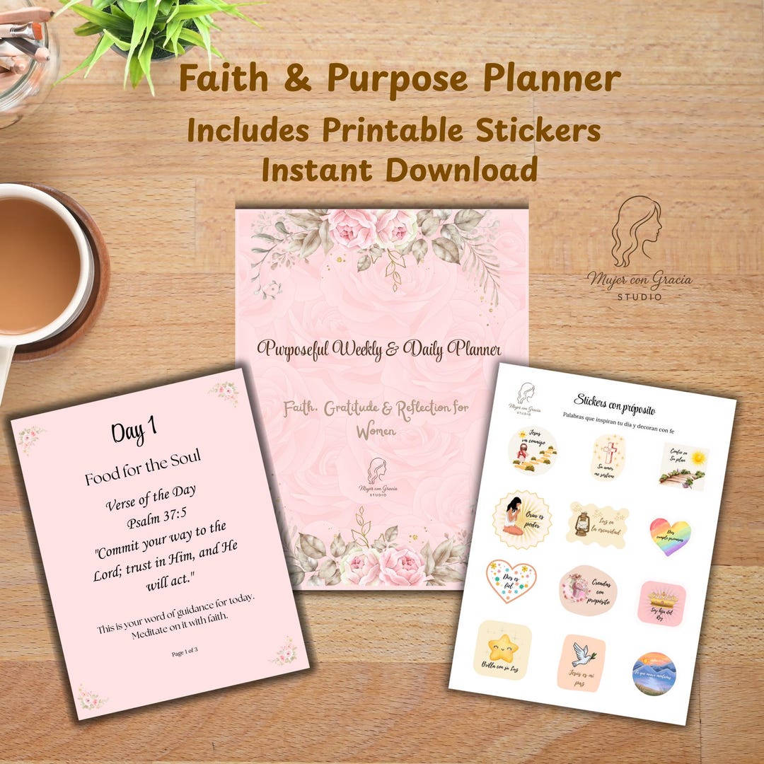 Christian Planner Printable PDF – Faith & Purpose Planner | Bible Study ...