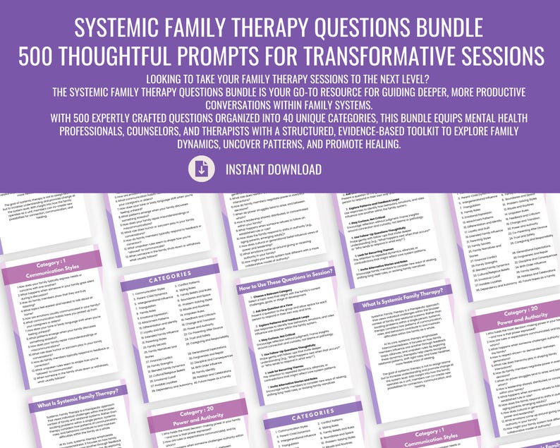 Systemic Family Therapy Questions – 500 Thoughtful Prompts (PDF Guide ...
