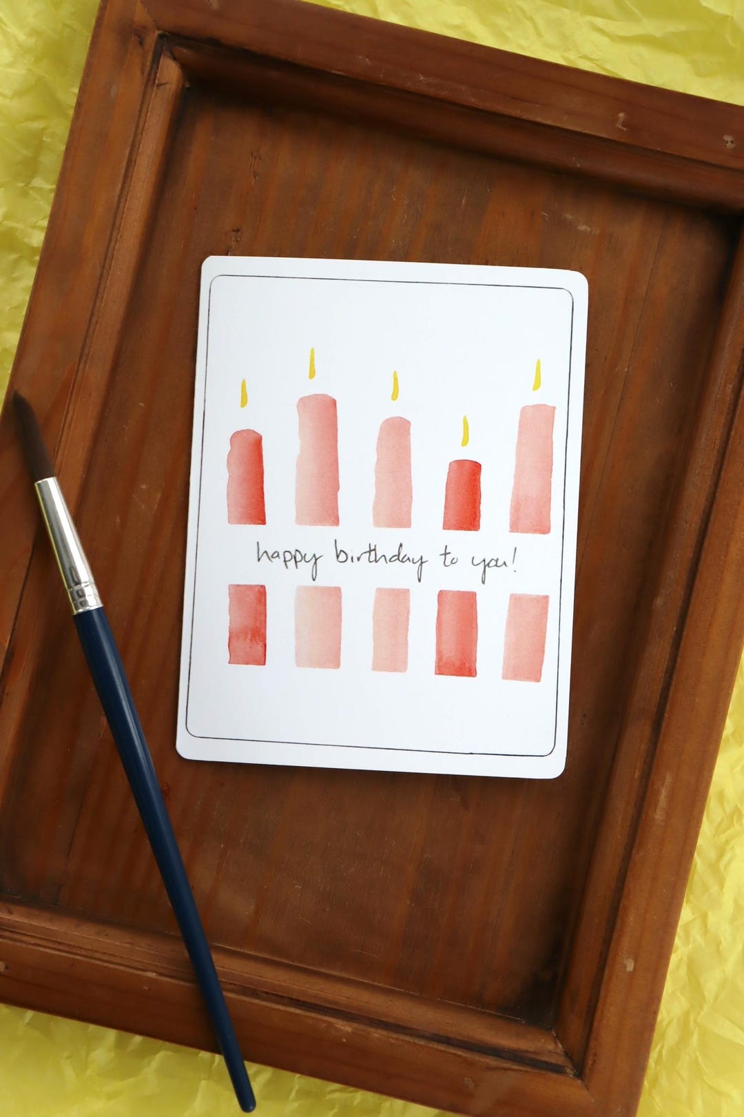 Red "happy Birthday to You" Candles Blank Card/postcard - Etsy