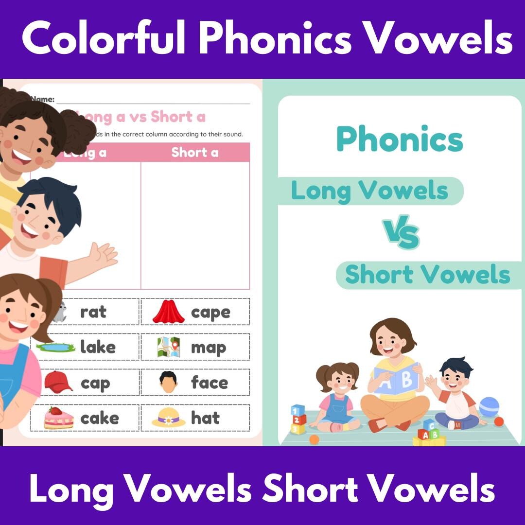 Vowel Practice Worksheets: Preschool & Kindergarten Literacy (PDF ...