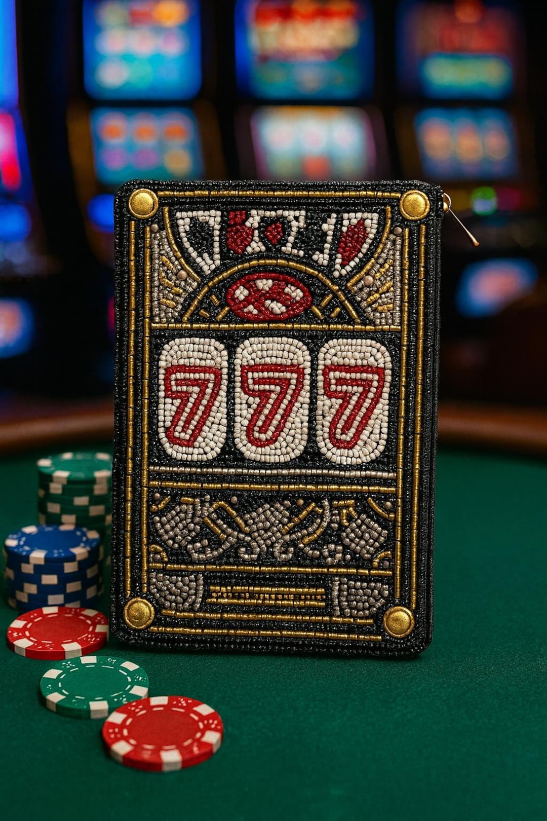 XXL Beaded Slot Machine Clutch | 5x7 Casino Purse | Vegas Girl Night ...