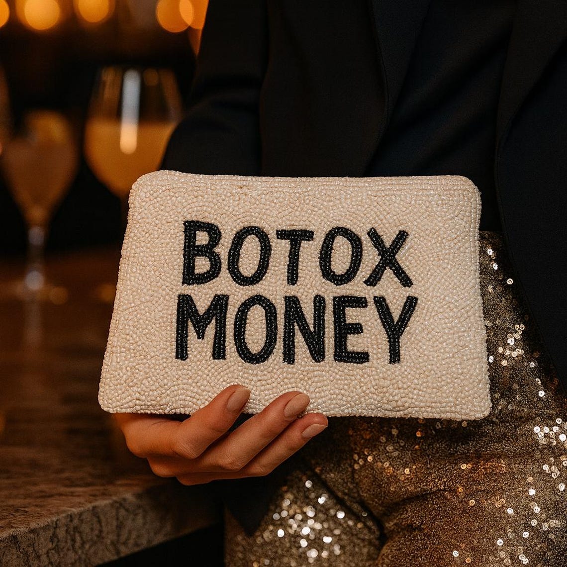 XXL Botox Money Beaded Clutch – Funny Cosmetic Fund Bag – Med Spa ...