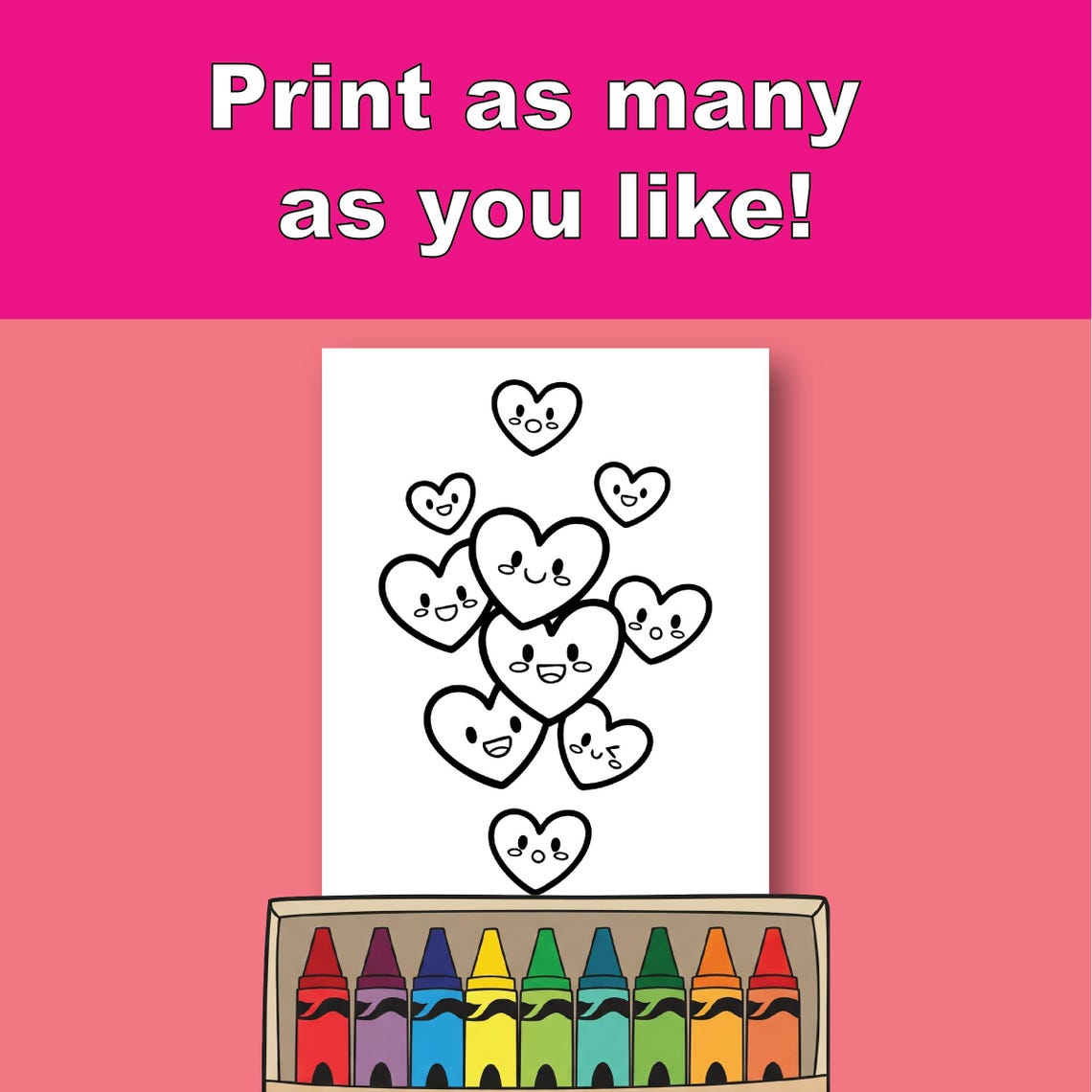 50 Bold & Easy Valentine Coloring Pages for Kids (printable PDF) - Etsy