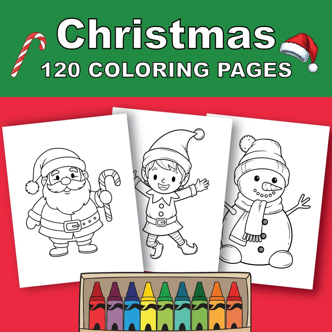 Christmas Coloring Pages Printable: Simple Preschool Activities & Games ...