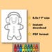 20 Gingerbread Christmas Coloring Pages | Printable PDF - Etsy