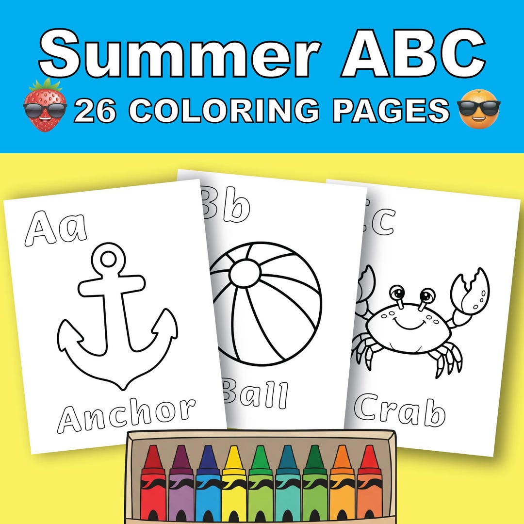 Summer ABC Coloring Pages | Preschool Printable Activity (digital ...