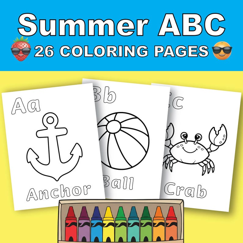 Summer ABC Coloring Pages | Preschool Printable Activity (digital ...