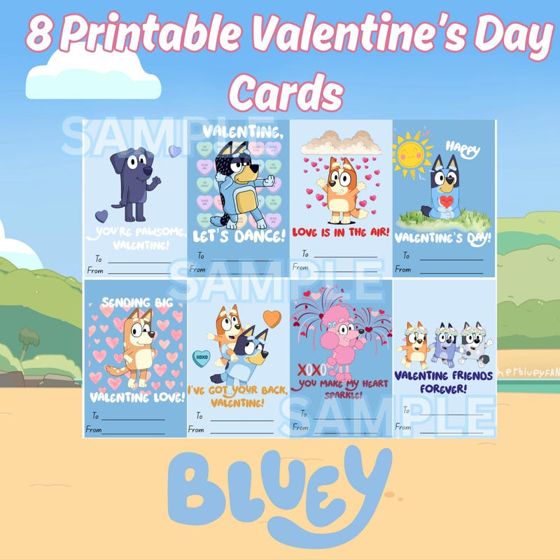 Diy Bluey Valentines - Etsy