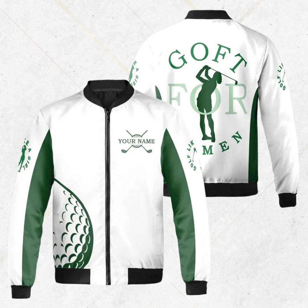 Chaqueta bomber de golf para hombre con nombre personalizado, cierre ...