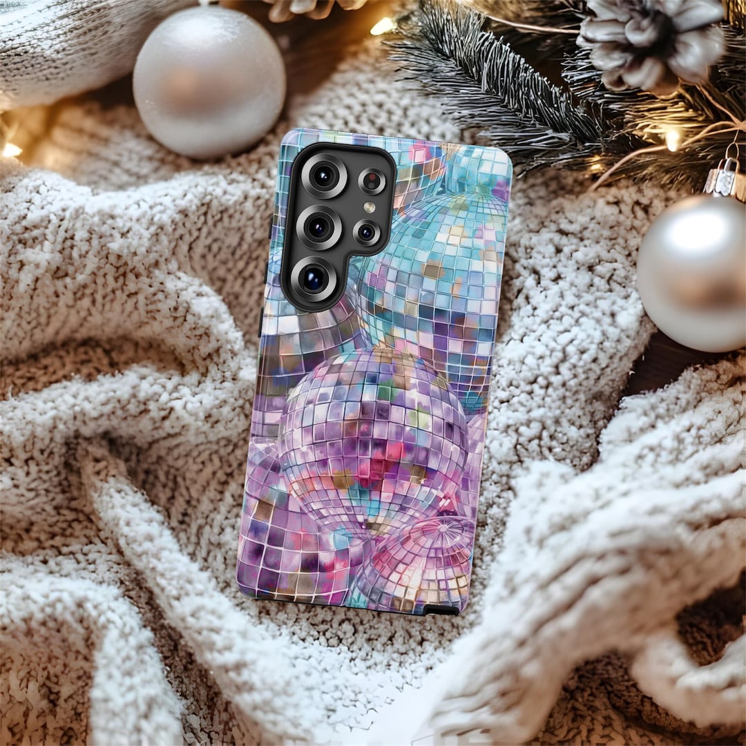 Soft Colors Mirrorball Pink Purple Phone Case, Disco Print, Girl Social ...