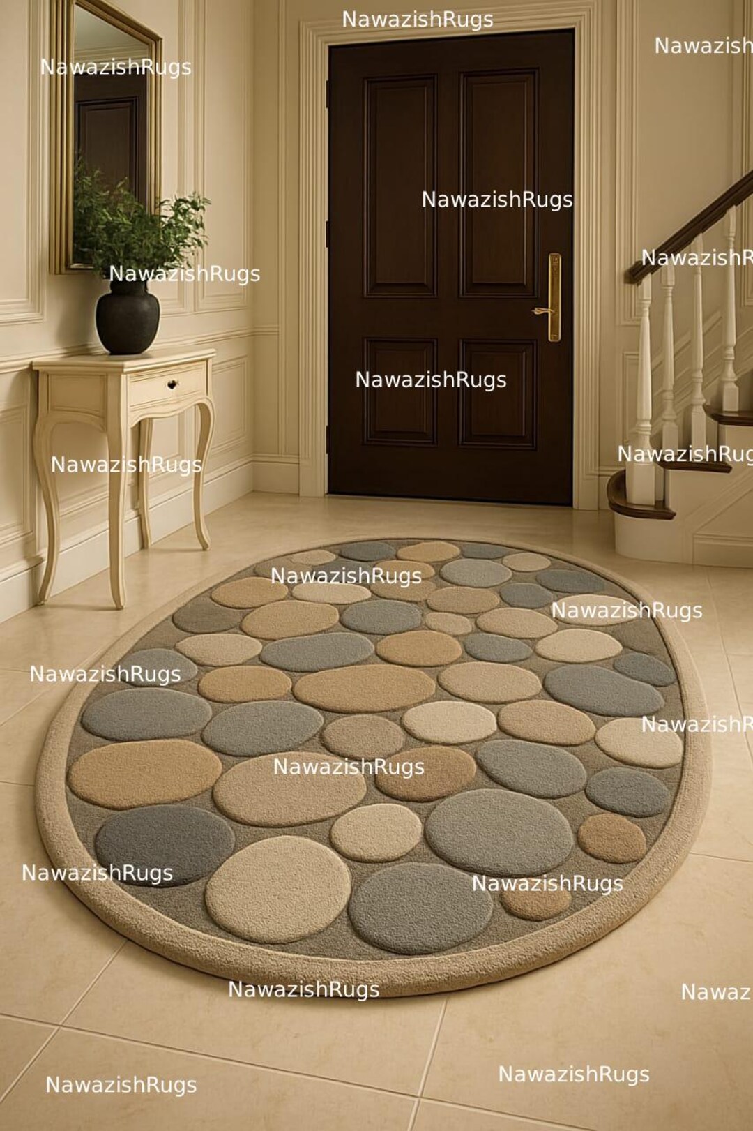 Hand-tufted Wool Stone Pebble Rug: Modern Nature-inspired Carpet - Etsy