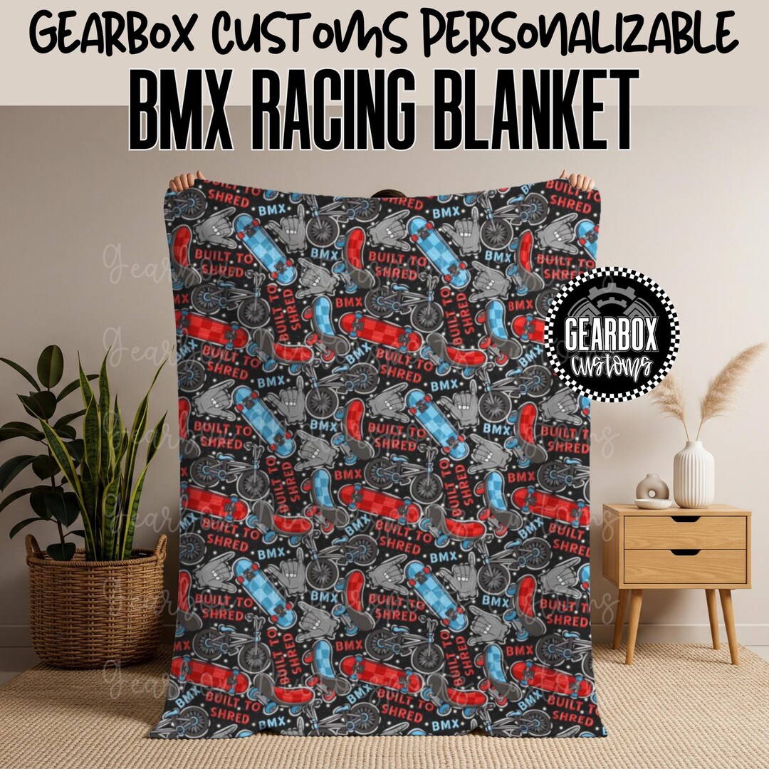 Personalized BMX Racing Blanket, Women in Racing, Custom Racing Blanket ...