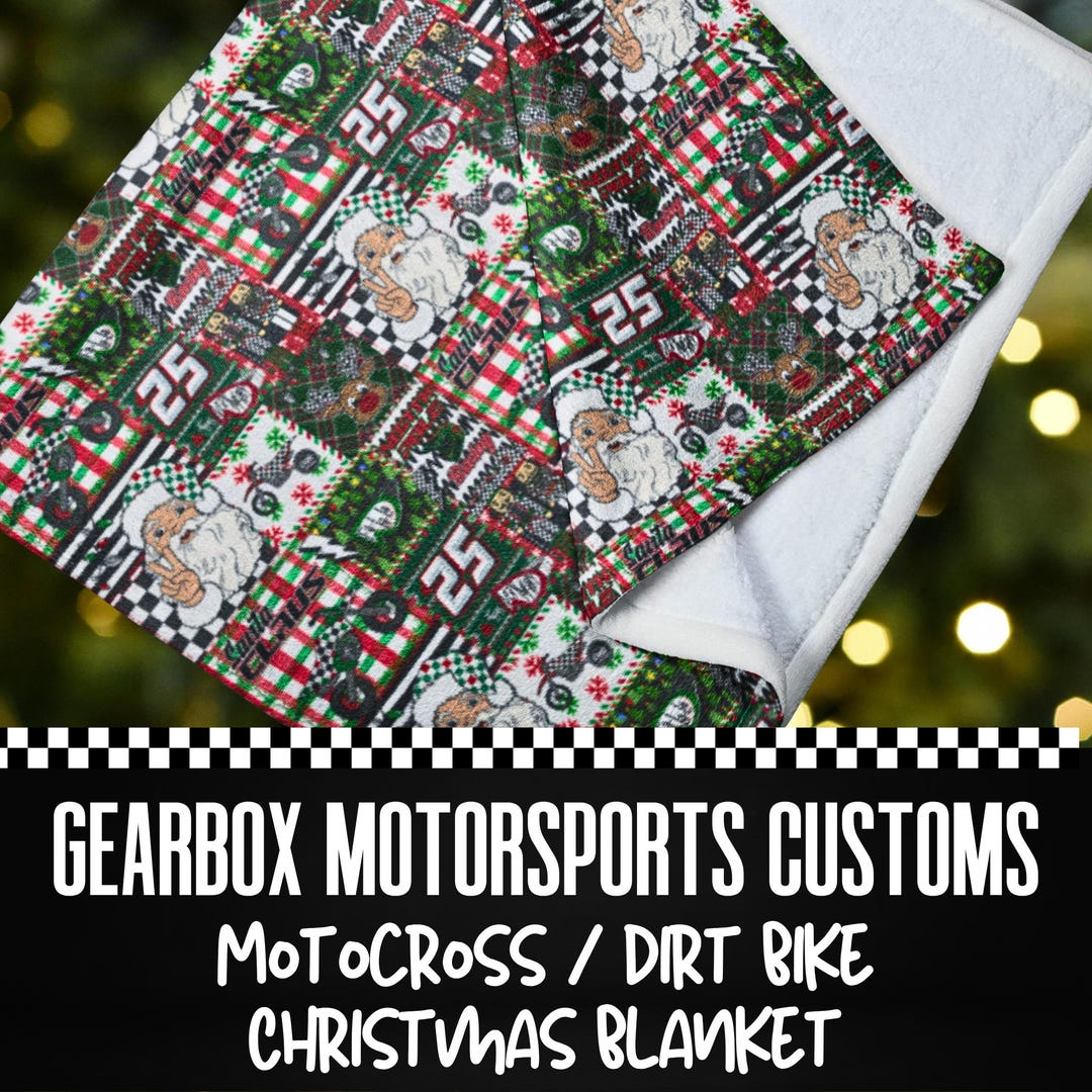 Personalized Santa Dirt Bike Motocross Blanket, Christmas Santa Blanket ...